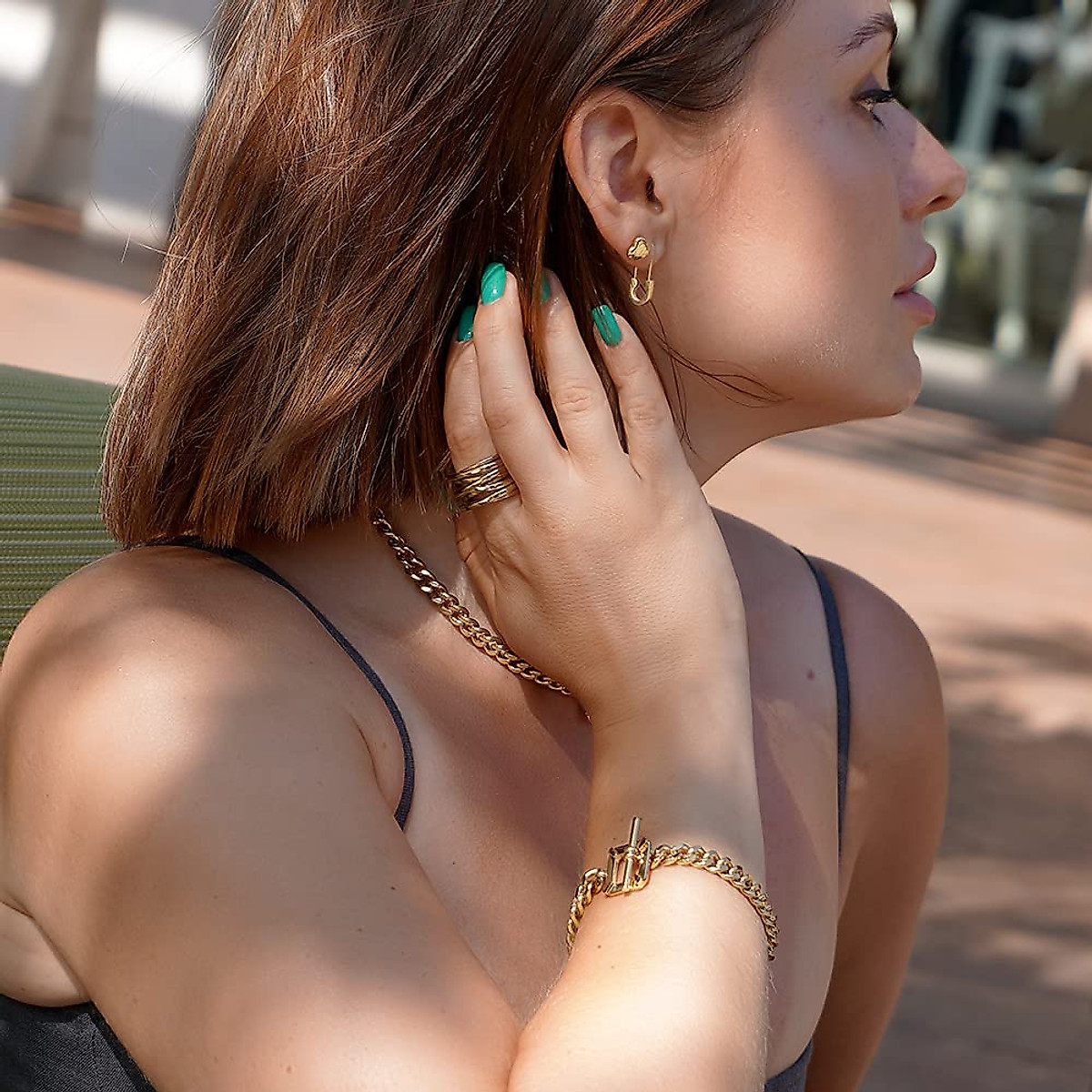 CIUNOFOR 13.7MM Cross Ring Enhancers for Women Statement Engagement Ring Silver Gold Rose Gold Plated Ring Engraving Customized Personalized (18K Gold, 8)