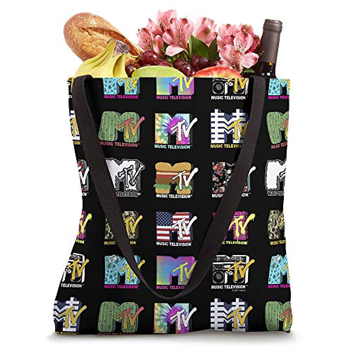 MTV Music Television Collage Of Logos Tote Bag