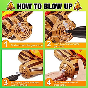 Inflatable Fake Campfire Camping Props Bonfire Party Decor Campfire Party Decorations Artificial Flame Campfire for Indoor Camping Overnight and Scene Setting (2 Pieces)