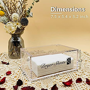 SECOPIN Dryer Sheet Holder, Acrylic Dryer Sheet Dispenser, Laundry Dryer Sheets Storage Container, Laundry Room Clear Organization Box