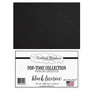 Black Licorice Cardstock Paper - 8.5 X 11 Inch 100 Lb. Heavyweight Cover -25 Sheets From Cardstock Warehouse