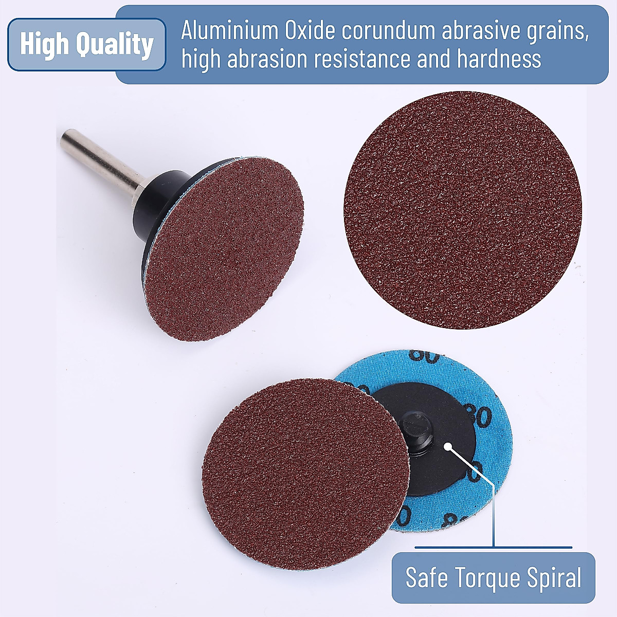 Bates- Quick Change Sanding Discs, 47 pcs, 2-Inch, 1/4” Holder, Grinding Disc, 2 Inch Sanding Discs, Abrasive Wheels & Discs, Sanding Discs 2 Inch, Sanding Pads, Grinder Disc, Sanding Disc for Drill