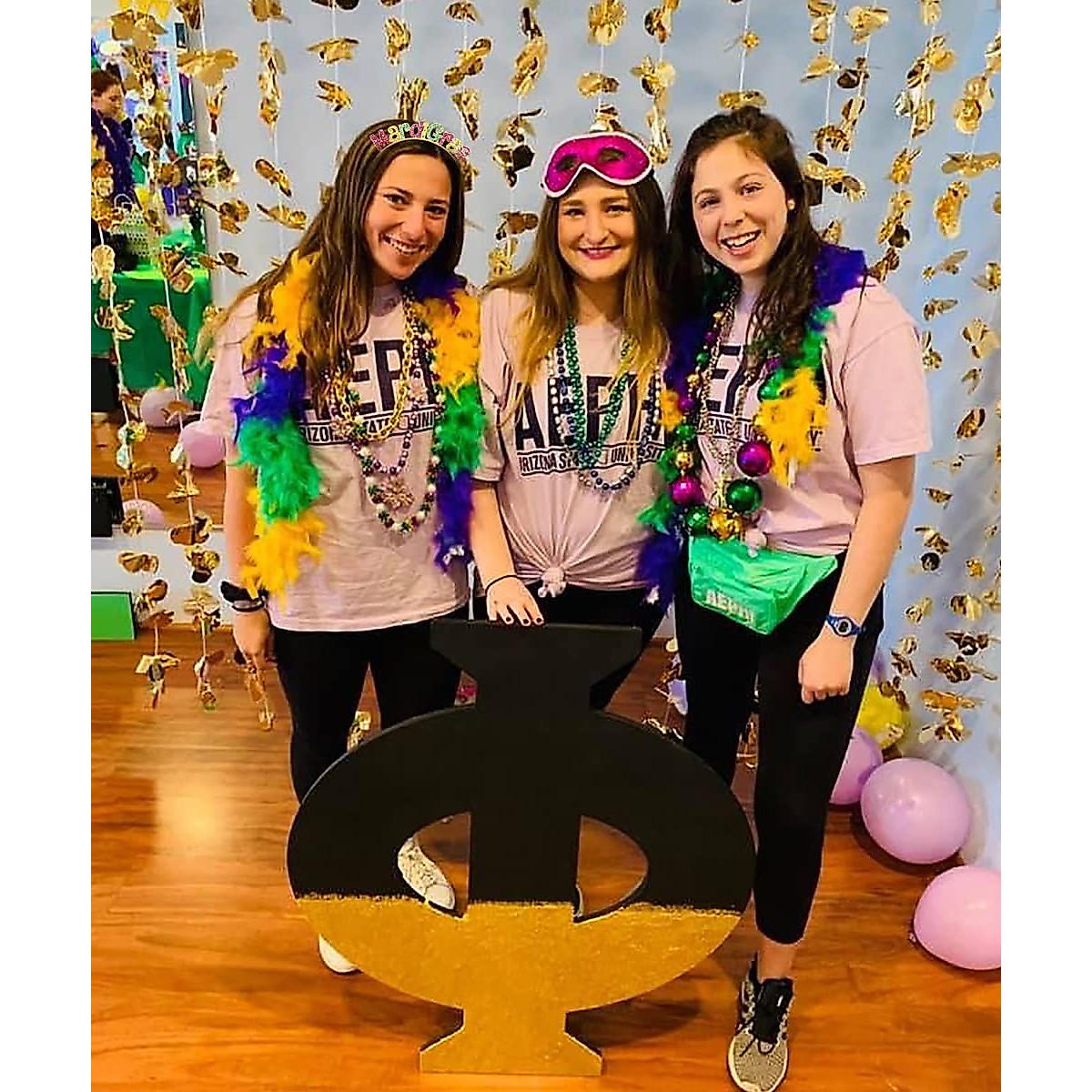 NVENF Mardi Gras Headband Rhinestone Fleur De Lis Hairband Carnival Letter Mask Hair Hoop Costume Party Hair Accessory (Style4)