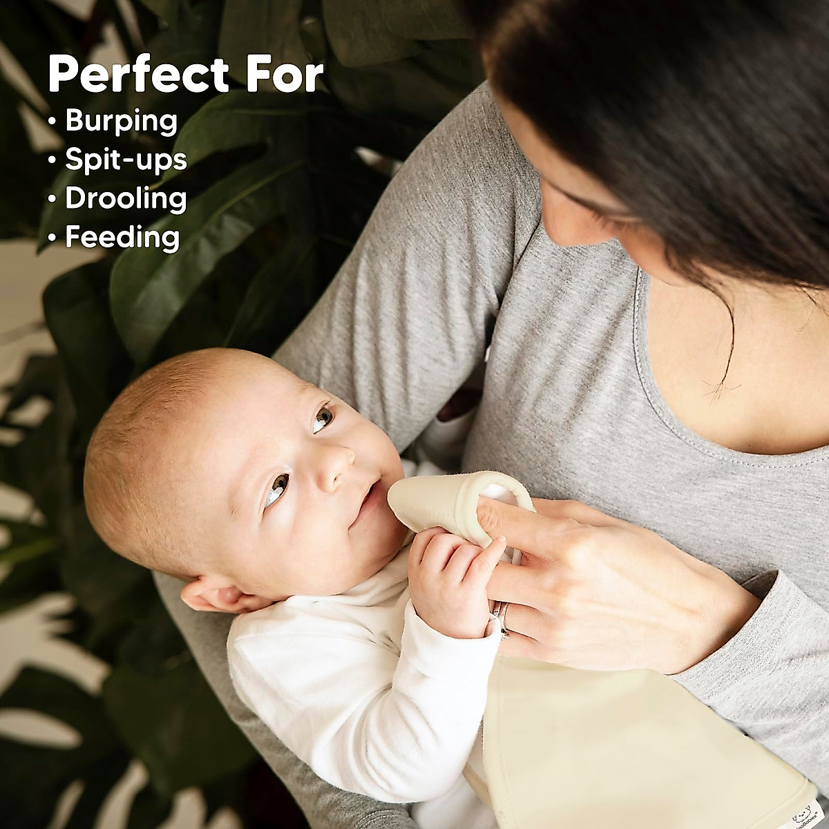 Organic Burp Cloths for Baby Boys and Girls - 5-Pack Super Absorbent Burping Cloth, Burp Clothes, Soft & Plush, Newborn Milk Spit Up Rags, Burpy Cloth Bib for Unisex, Burping Rags (Roarsome)