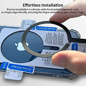 Aothey Universal Metal Rings Compatible with Magsafe Sticker - 4pcs (Black)