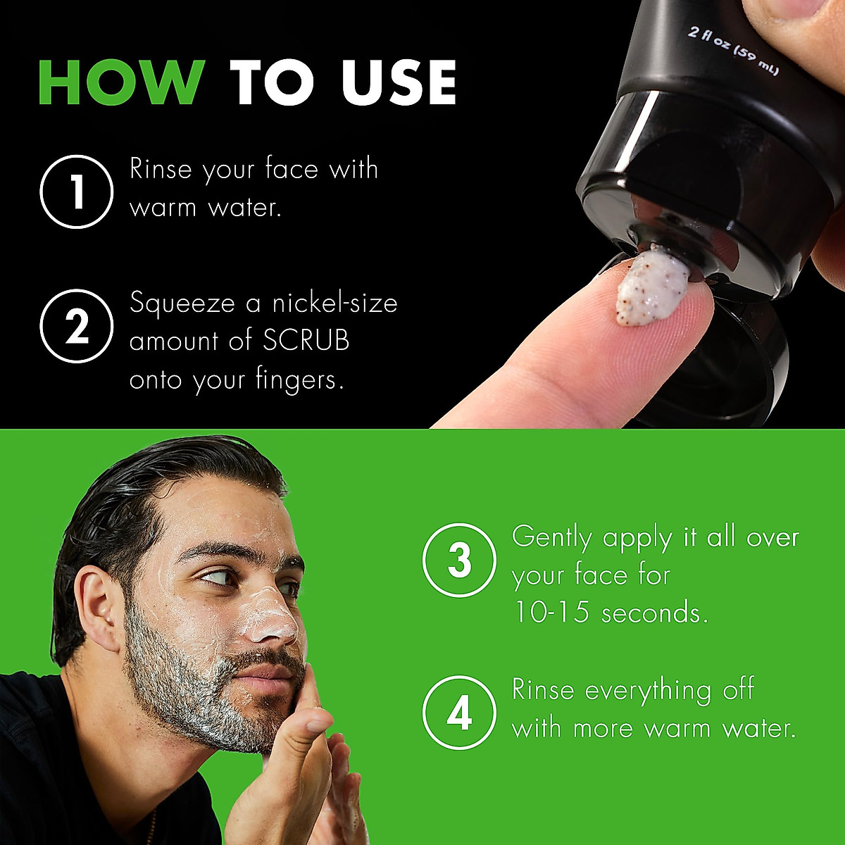 Tiege Hanley Exfoliating Face Wash for Men, 2 Oz - Gentle Face Scrub for Deep Pore Cleansing, Detoxifies & Removes Dead Skin Cells - Refreshing Facial Exfoliator for Dry or Sensitive Skin