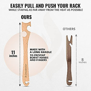 Wooden Oven Rack Puller Stick, Push Pull Tool with Longer Handle Ideal for Kitchen Oven, Toaster Oven, Air Fryer, Convection Oven and Small Kitchen Appliances by INFRAOVENS