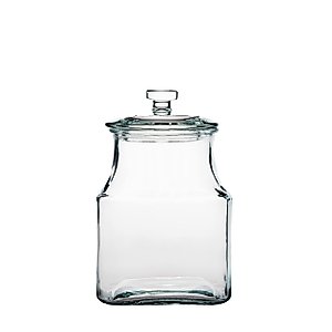 Amici Home, Carlisle Glass Canister Square Jar, Food Safe, Airtight Lid with Handle and Plastic Gasket, 44 Ounces, Medium, Glass Organization Canisters for Kitchen & Pantry