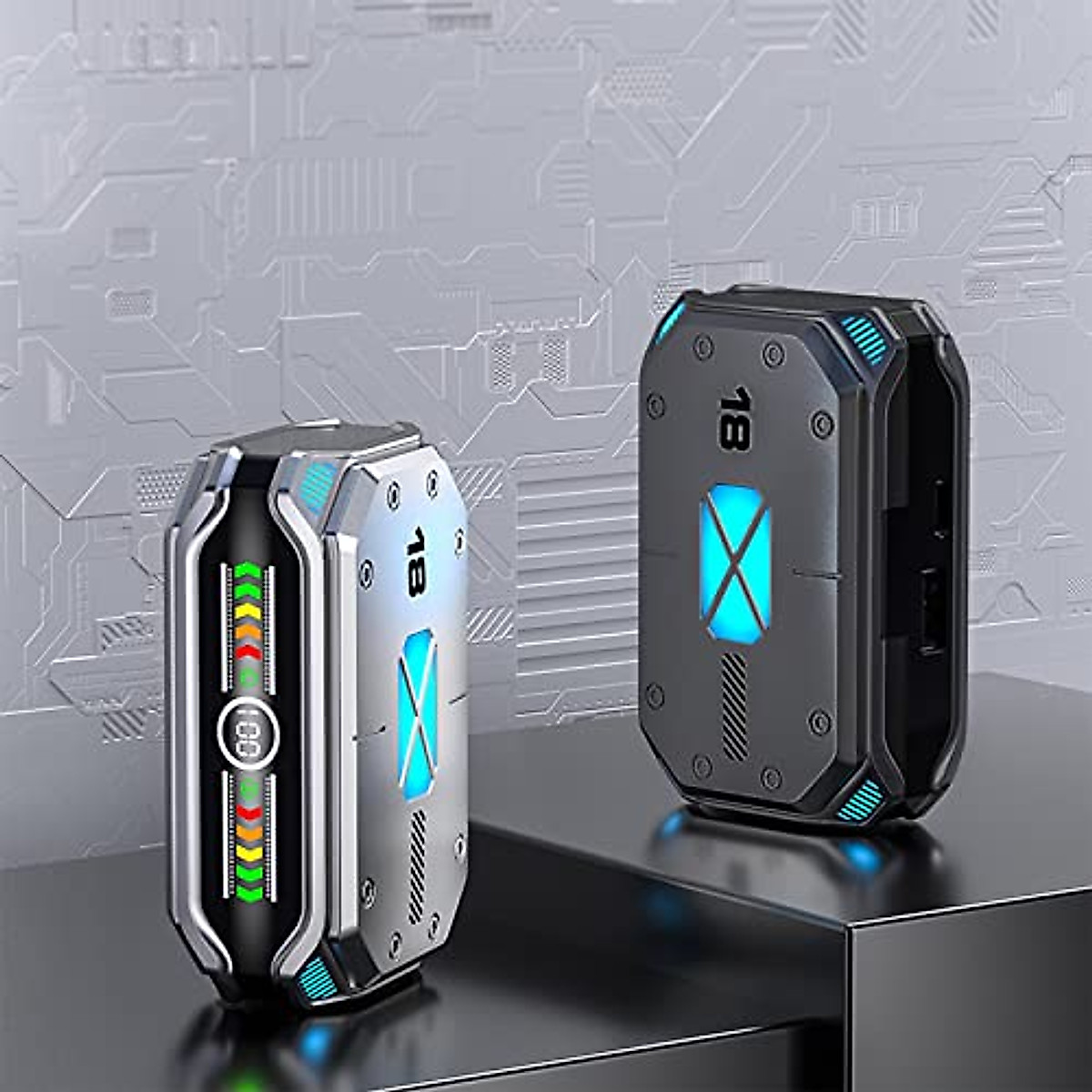 Qiopertar True Wireless Bluetooth Headset 5.3 Two-in-Ear High Sound Quality Noise Reduction Mechanical Technology No Delay Cool Sports Headset (Black)