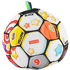Fisher-Price Baby Learning Toy Laugh & Learn Singin’ Soccer Ball Musical Plush with Sounds & Phrases for Infants Ages 6+ Months