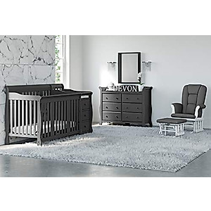 Storkcraft Tuscany Custom Glider and Ottoman with Lumbar Pillow, White/Grey