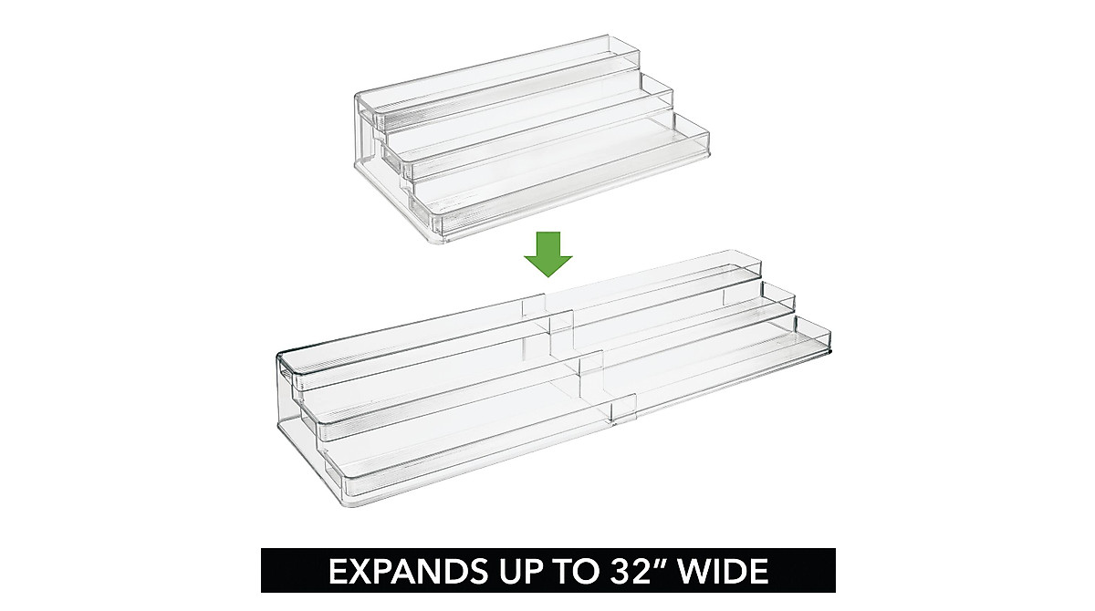 mDesign Expandable Plastic Vitamin & Organizer Rack | 3-Tier Storage