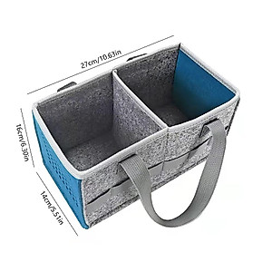 Carrying Case for Toniebox Starter Set, Storage Bag for Tonies Box with Elastic Bands for Tonies Figures Large Felt Cloth Portable Bag Carrying Bag for Tonies Characters and Audio Player, Blue, 27