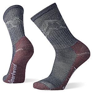 Smartwool Men's Hike Classic Edition Light Cushion Mountain Pattern Crew Socks, Deep Navy, Large