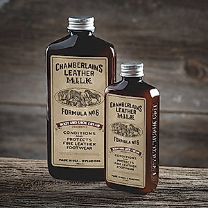 Leather Milk Leather Boot & Shoe Conditioner and Cleaner - No. 6 - All-Natural, Non-Toxic Shoe Care Cream Made in The USA. 2 Sizes. Includes Polishing Applicator Pad!
