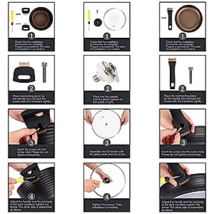 Pots and Pans Sets, Nonstick Cookware Set, Induction Pan Set, Chemical-Free Kitchen Sets, Saucepan, Frying Pan, Saute Pan, Black, 9 Pieces