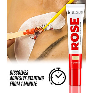 Lash Remover for Lash Extensions by Stacy Lash (0.52oz / 15g) / Rose Eye Lash Glue Remover/Fast Adhesive Dissolution time - 60 sec/Professional Eyelash Extension Supplies/Salon Lash Removal
