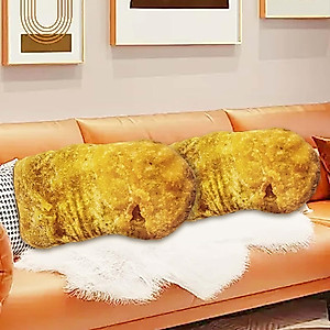 25.6in Simulation Chicken Nuggets Plush Pillow Cushion Funny Big Chicken Block Plush Pillow to Children Adult Girlfriend's Best Gift