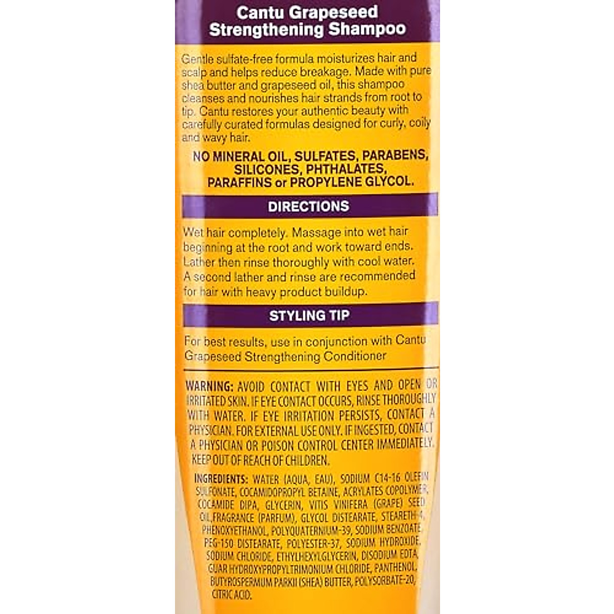 Cantu Grapeseed Hydrating Sulfate Free Shampoo, 13.5 fl oz