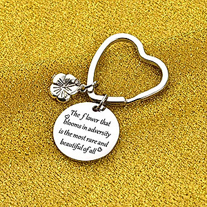 7RVZM Inspired Keychain encouragement Keychain encouragement Jewelry daughter Daily Reminder Gift Inspirational Gift Inspirational Jewelry Motivational Jewelry Mulan Lover Gift Flower Keychain