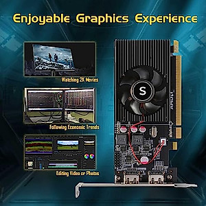 SAPLOS Radeon HD 6570 Graphics Card, Dual HDMI, 1G GDDR3 64-bit, Video Cards PC, Low Profile, Computer GPU, PCI Express x 16, 60W Low Power, Plug & Play, Single Fan Air Cooling