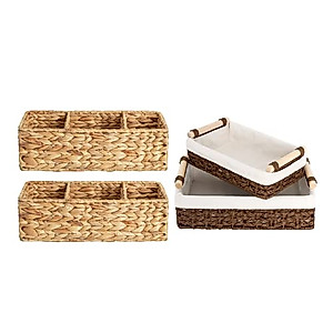 StorageWorks 3-Section Wicker Baskets + StorageWorks Open Home Storage Wicker Baskets