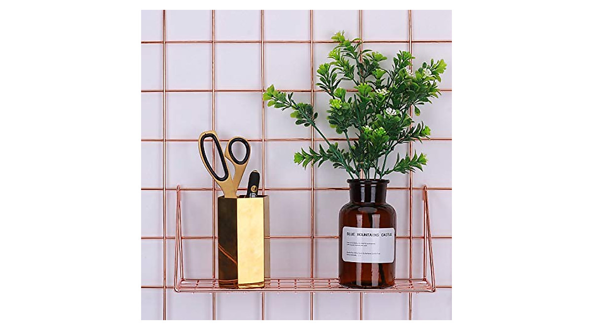 GRIDYMEN Rose Gold Wall Shelf for Grid Panels - Stylish & Space-Saving