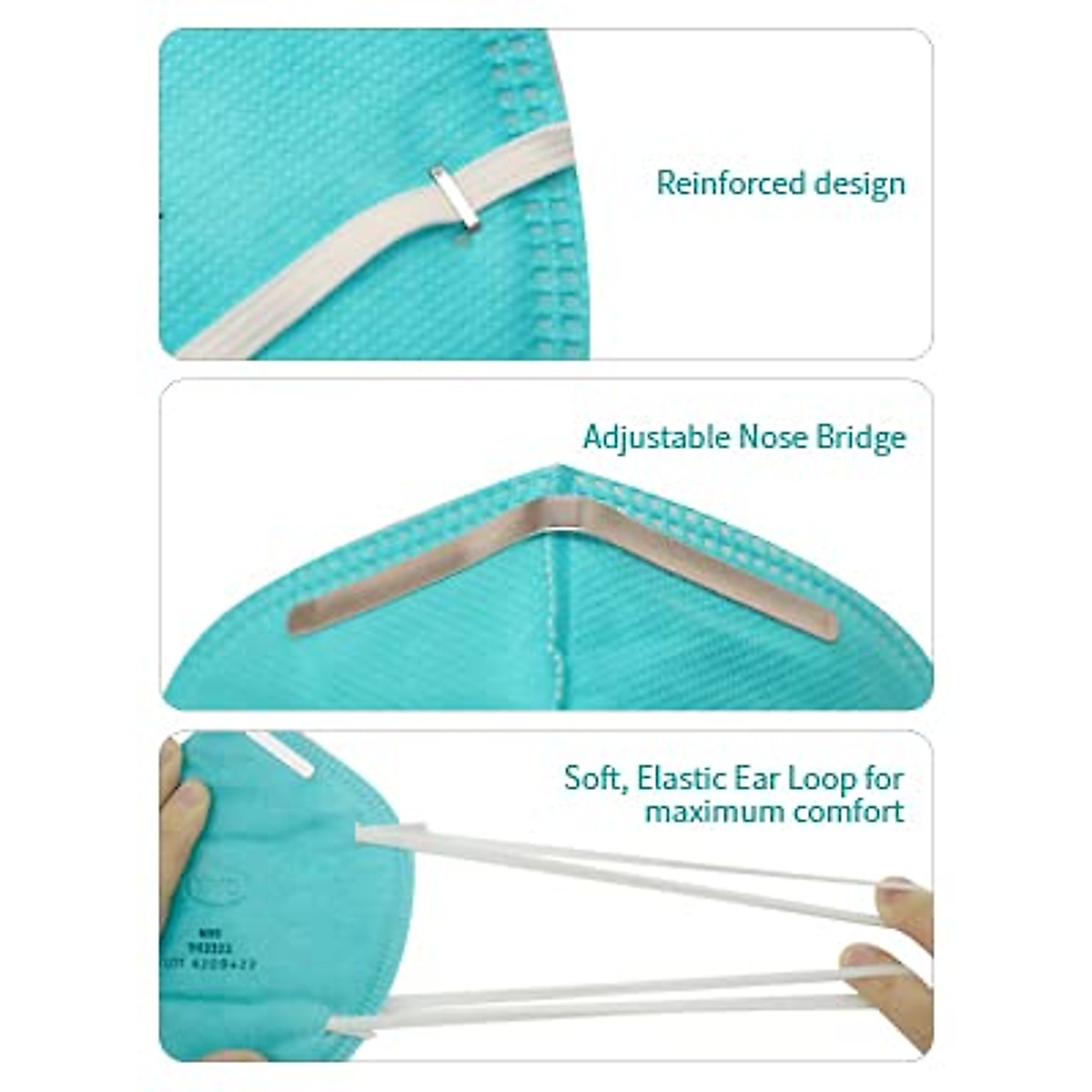 BYD CARE N95 Respirator, 20 Pack with Individual Wrap, Breathable & Comfortable Foldable Safety Mask with Head Strap for Tight Fit