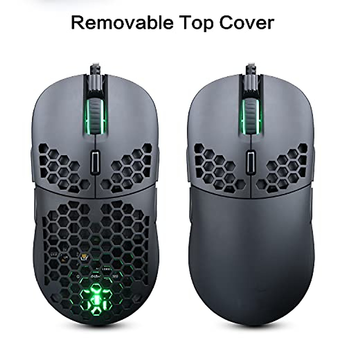 DGG ST-M5 12,000 DPI RGB Ambidextrous Wired Gaming Mouse,Ultralight Honeycomb Mouse,Side Wing and Personalized Weights Design Ergonomic Gaming Mice Left Handed or Right Handed