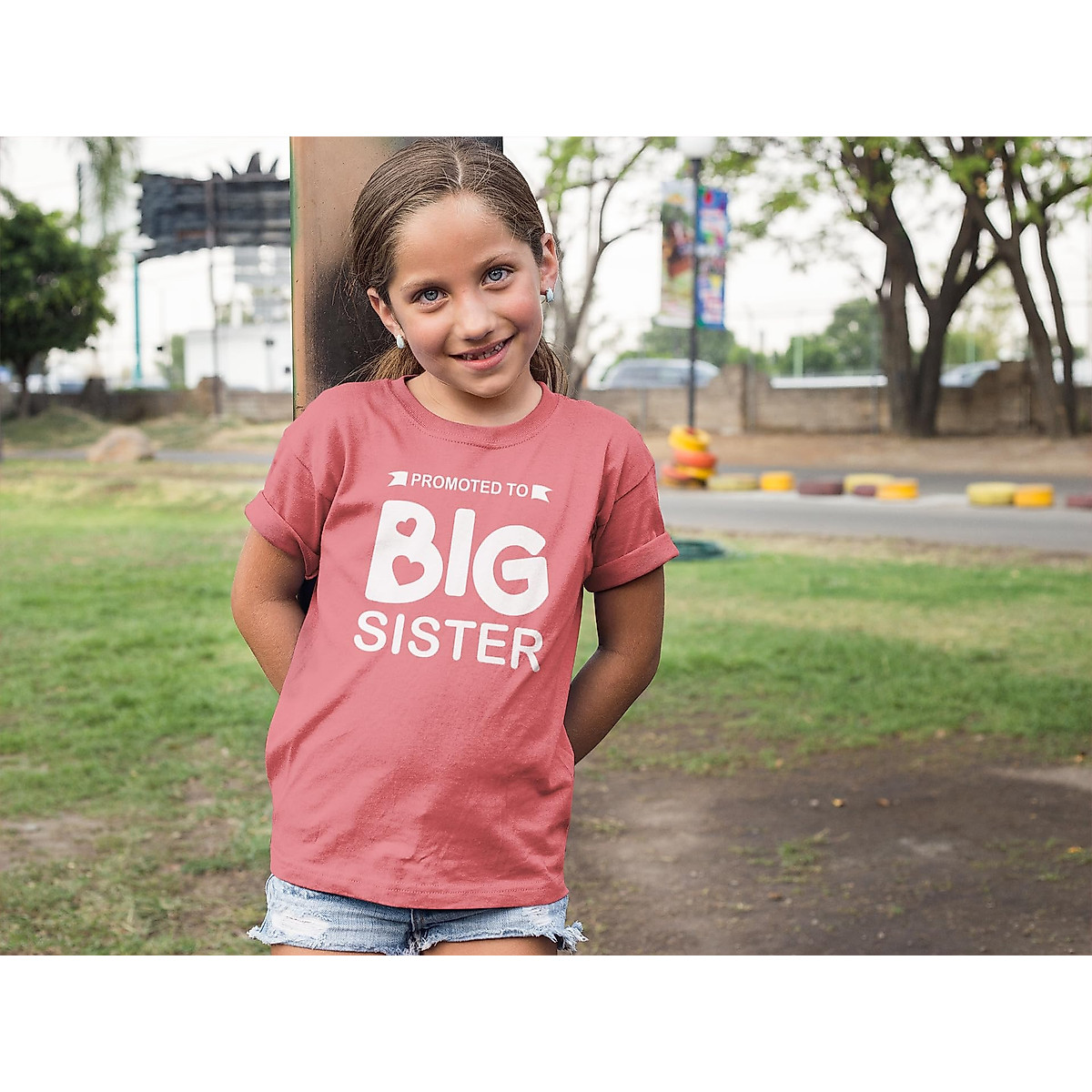 Promoted to Big Sister Shirt for Little Girls Toddler Baby Announcement Outfits (US, Age, 2 Years, Mauve)