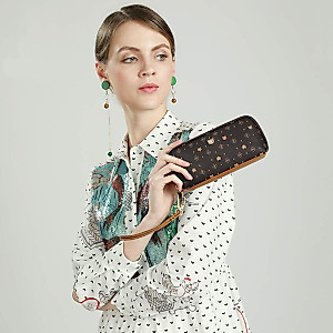 FOXLOVER PVC Leather Wallets for Women Artificial Leather Long Wallet Lady Wristlets with Zipper Coin Purse