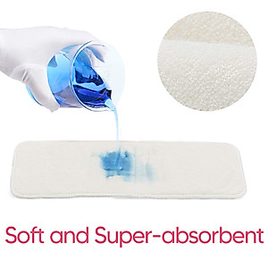 Damero 5-Layer Reusable Diapers Baby Inserts, 12PCS Cloth Diaper Inserts with an Extra Storage Bag