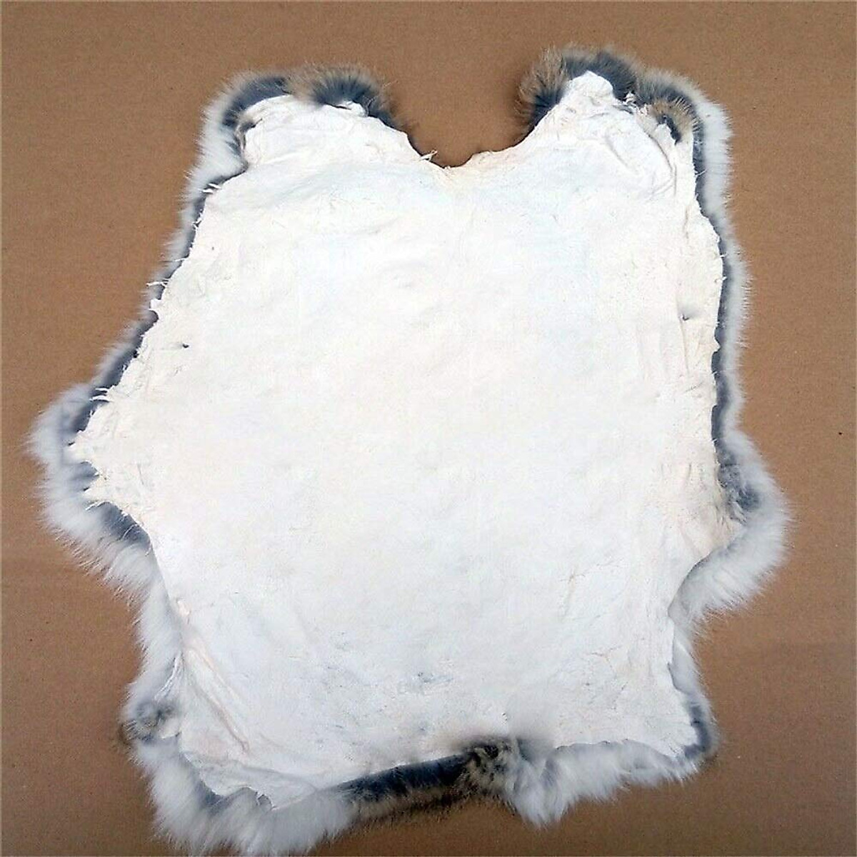 Natural Yellow Tan Rabbit Fur Pelt Hide (10" by 14" with Sewing Quality Leather - Soft Professionally Tanned Craft Grade 1PCS