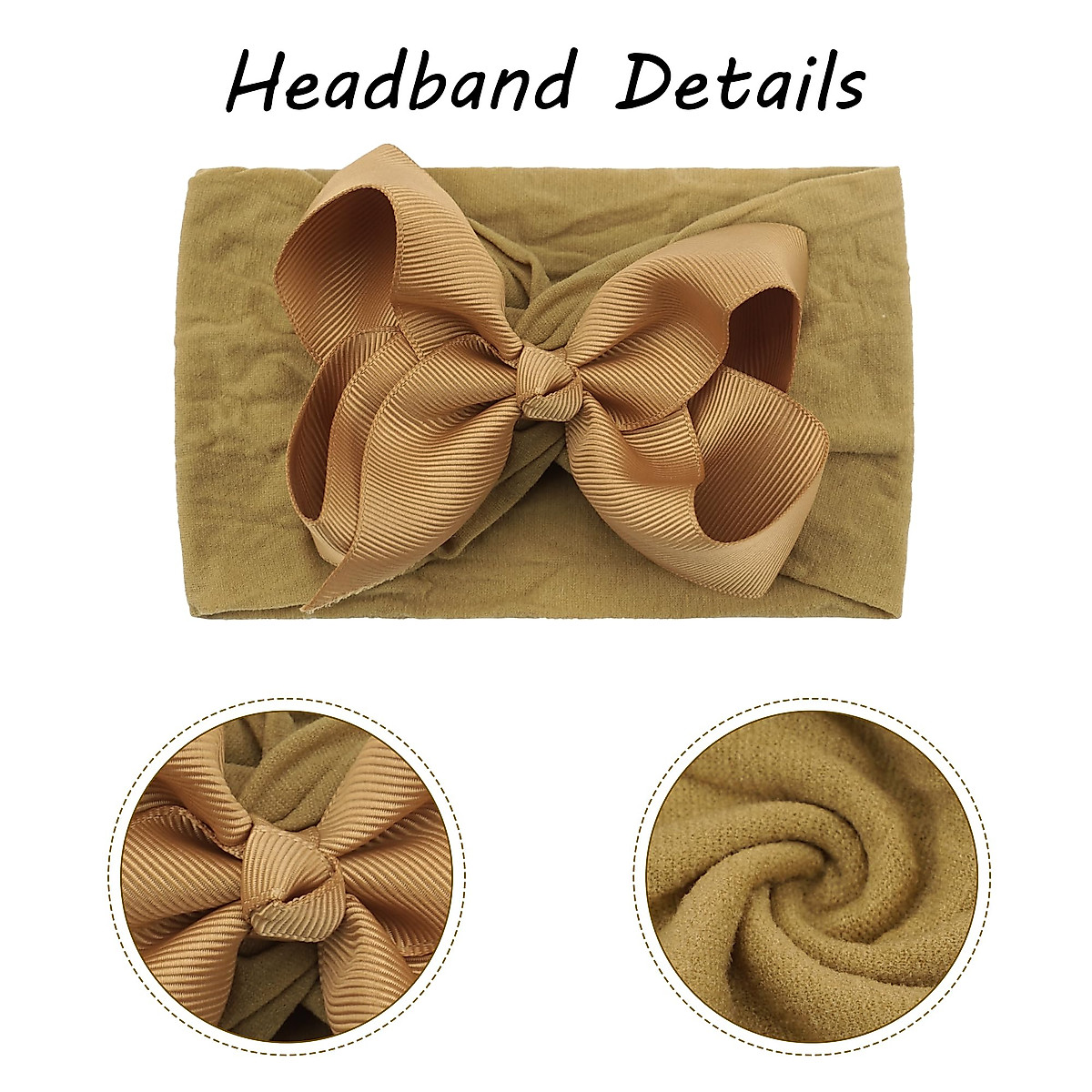 CÉLLOT 20 Colors Baby Girl Headbands with 4.5 Inches Hair Bows Nylon Turban Head Wraps Headbands for Newborn Infants and Toddlers