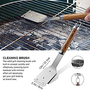 grilljoy 30PCS BBQ Grill Tools Set with Thermometer and Meat Injector. Extra Thick Stainless Steel Fork, Tongs& Spatula - Complete Grilling Accessories in Portable Bag - Perfect Grill Gifts for Men