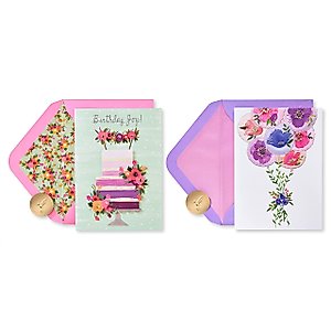 Papyrus Birthday Cards, Ombre Cake and Balloons (2-Count)