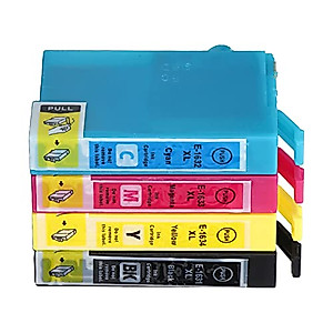 Hilitand 4Pcs Ink Cartridge Smoothly Ink Output Clear Fadeless Print Printer Cartridge with Ink for Printing Photos, Test Papers, Documents