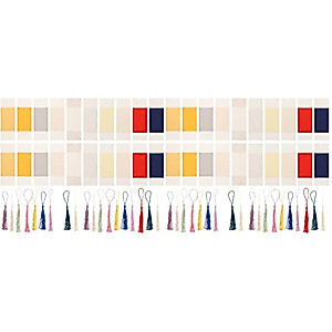 Ciieeo 4 Packs Blank DIY Calligraphy Bookmarks Decorative Bookmarks Tassels Bookmarks Waxed Xuan Paper