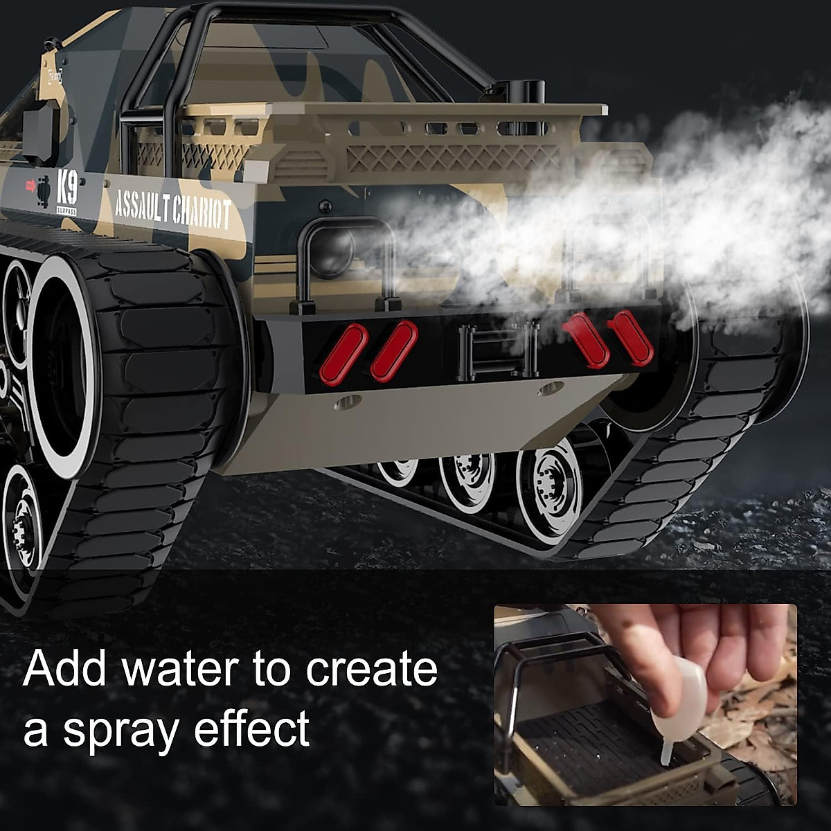 RACENT RC Tank 1:12 Scale All Terrain Remote Control Cars for Adults Monster Truck Remote Control Crawler RC Car 2.4Ghz High Speed RC Trucks with 2 Batteries Toy Gifts for Kids & Adult