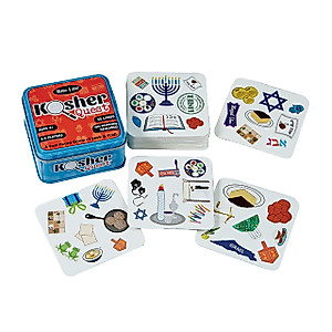 Kosher Quest Card Game by Rite Lite - Fun Seek & Find Jewish Holiday Game for Kids Ages 4+ - Includes 55 Illustrated Cards - 2-4 Players - No Reading Required - Perfect for Hanukkah Family Gatherings