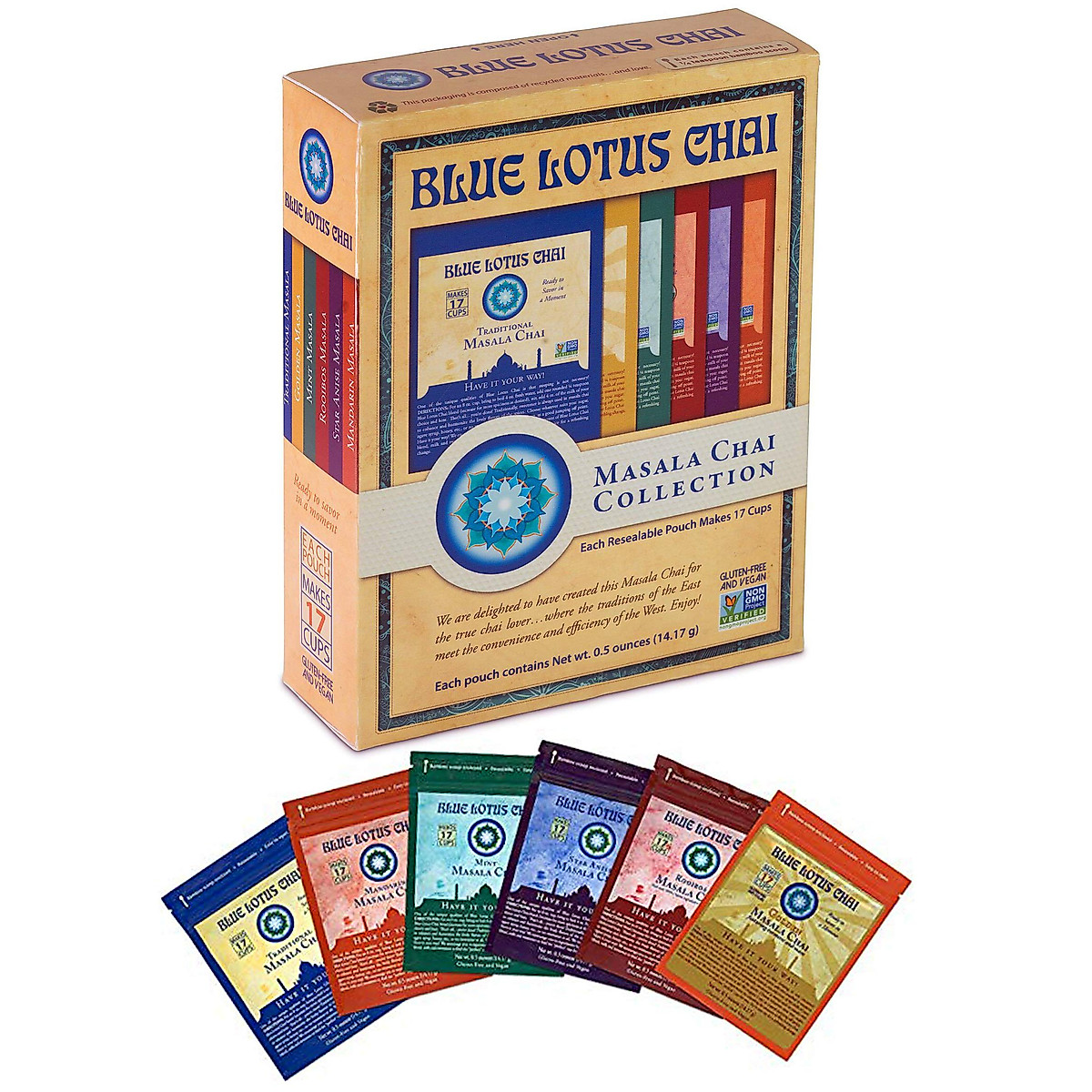 Blue Lotus Chai - Masala Chai Collection - Six Varieties - 0.5 oz each (14.17g)