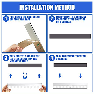 SIXDEFLY Led Motion Sensor Closet Lights 6 Pack, Wireless Under Cabinet Lighting Rechargeable Under Counter Lights, Homelife Motion Sensor LED Lights, Night Light Bar for Kitchen Wardrobe