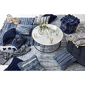 French Connection Home Elisha Denim Chindi Moroccan Area Rug, 36"x60", Elisha