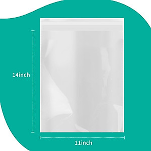 iMailer - 500 Pack - 11" x 14" Self Sealing Cellophane Bags- Large Clear Cello Plastic Poly Bags for Prints, Photos, Documents, Clothing, T-Shirt