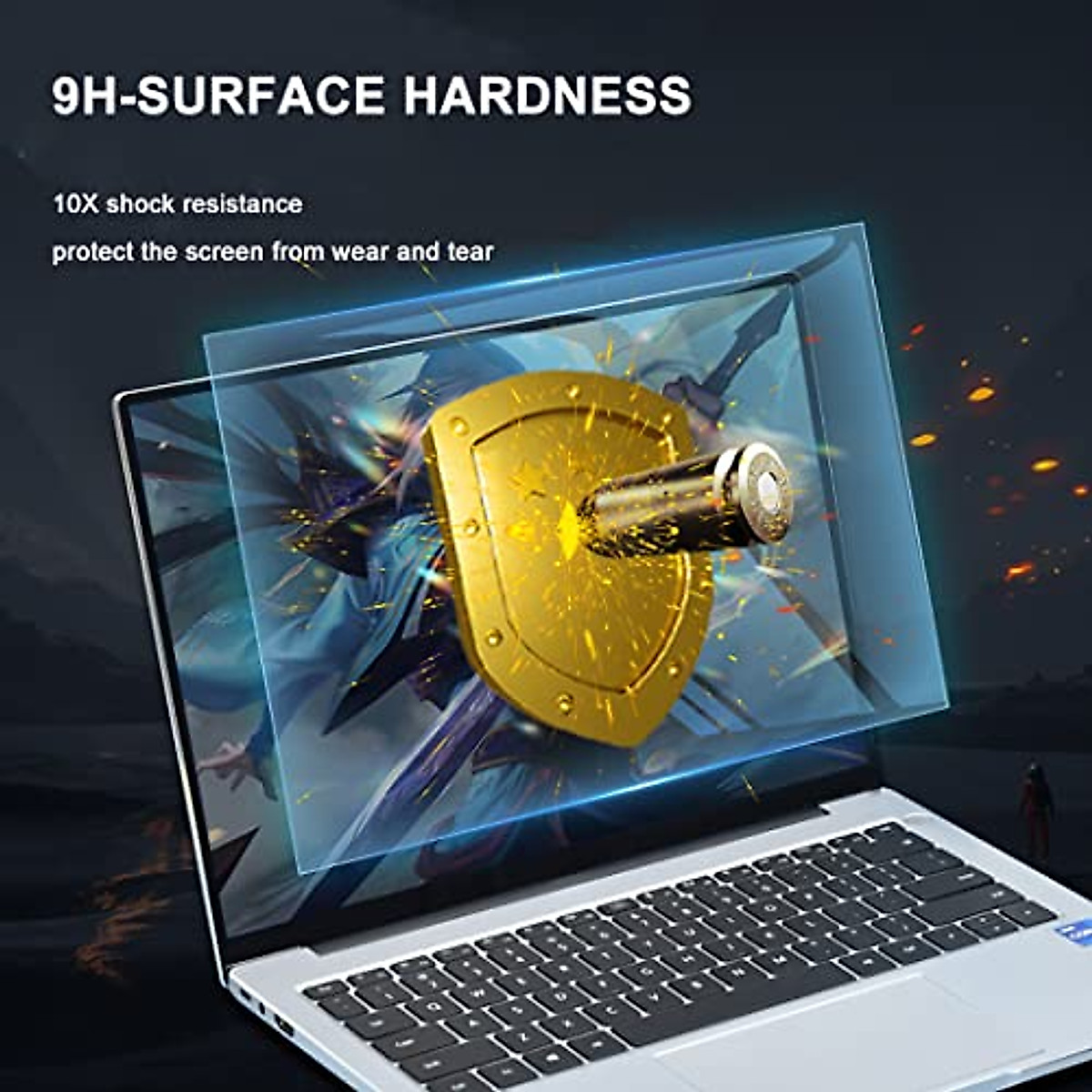 YINOVEEN 17 inch Universal Laptop Tempered Glass Screen Protector, for 17'' HP/Dell/ASUS/Sony/Samsung/Lenovo/Acer/MSI/LG, Aspect ratio 16:10 Laptop, 9H,Bubble Free