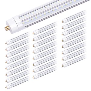 TRLIFE 65W 8FT LED Bulbs 6000K, T8 8FT V Shape LED Tube Light FA8 LED Light Bulbs with Clear Cover(150W Fluorescent Bulbs Replacement), Dual Row LED Chips, 7800Lm, Dual-Ended Power(25 Pack)