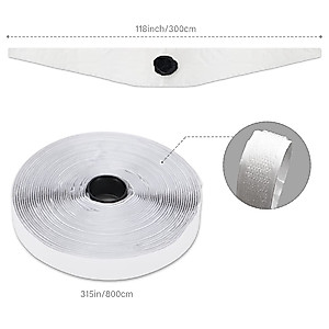 BEWAVE Portable AC Window Seal, Universal Window Seal for Portable Air Conditioner, Window Vent Kit with Shrink Rope and Adhesive Fastener for Casement Window, 118Inch/300CM