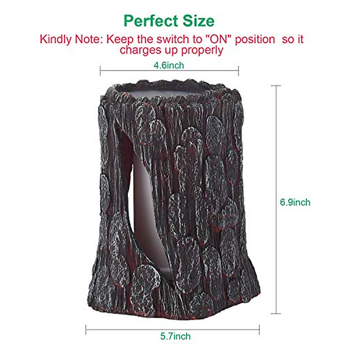 TONULAX Solar Lights Outdoor,Stump On Fire Torch Lights,Flickering Flame Lantern Lights,Solar Powered Landscape Decoration Lighting for Garden Patio Pathway Deck Yard Decor(2 Pack)