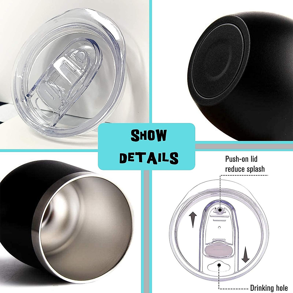 Joyloce Camper Wine Tumbler Coffee Mug, Camping Gifts Cup Stemless Tumblers with Lid Stainless Steel Insulated Vacuum 12 Oz, Gifts for Camping Lover RV Gifts, Making Memories One Campsite At A Time