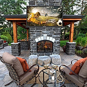 SYLVOX 43 inch Outdoor TV, Smart TV Waterproof 4K LED Outdoor Television with Dual Speakers, Ultra-Thin High Resolution, Support Bluetooth & Wi-Fi, Deck Series Suitable for Partial Sun Areas